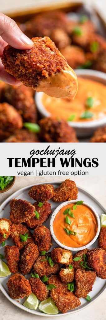 Vegan Gochujang Tempeh Wings • The Curious Chickpea