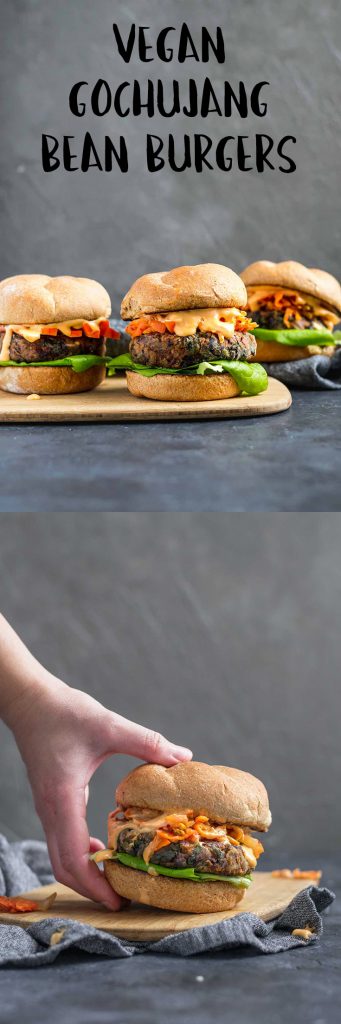 Vegan Gochujang Bean Burgers • The Curious Chickpea