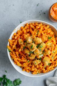 Pasta Romesco with Crispy Baked Tofu • The Curious Chickpea