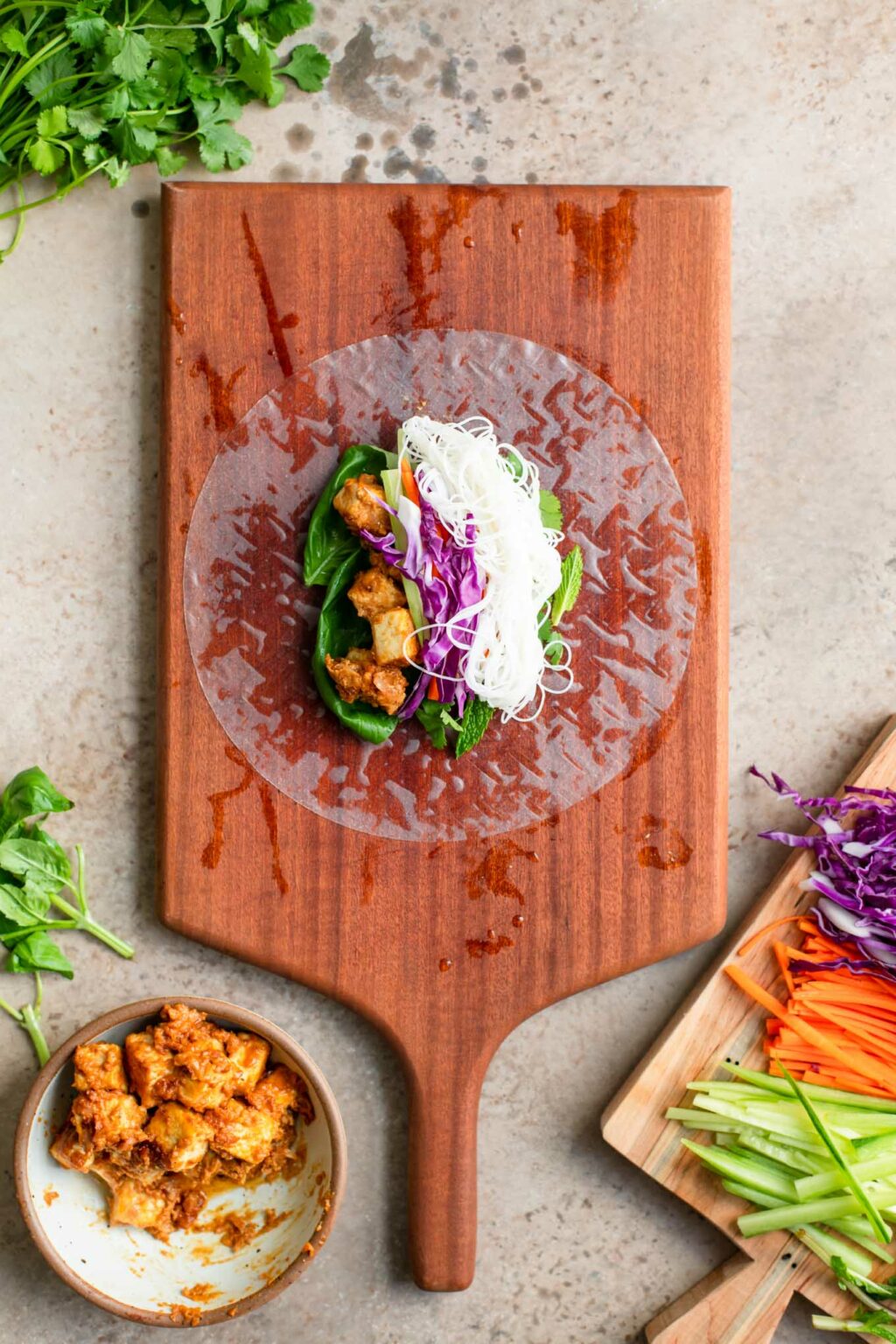 Peanut Tofu Spring Rolls • The Curious Chickpea